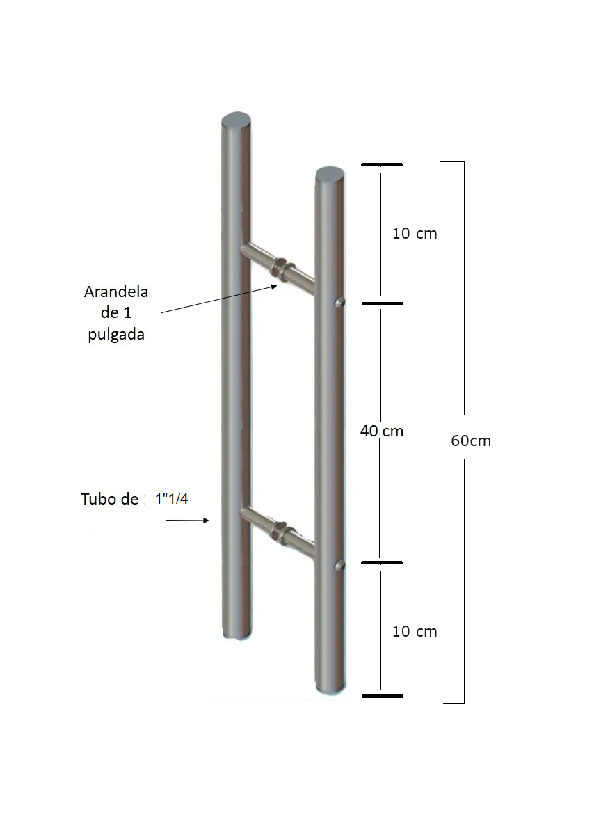 Manija Doble en Tubular de 1”1/4 en Acero 304 | ghdco